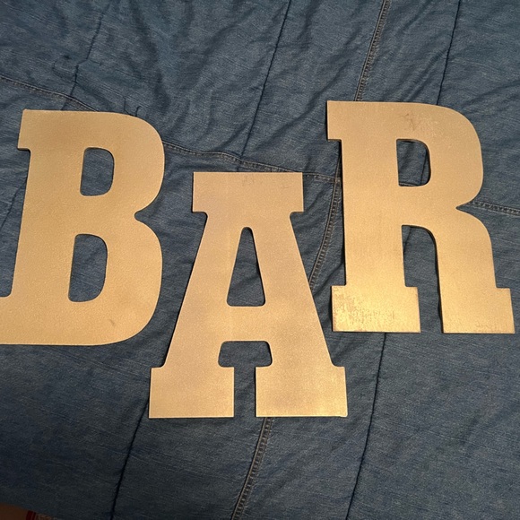 Wall Decor | Gold Shimmery Bar Letters | Poshmark